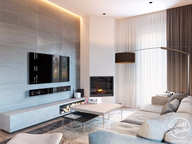 INSPIRING MODERN OPEN PLAN LIVING ROOM IN MINSK