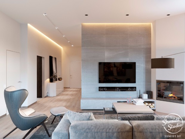 INSPIRING MODERN OPEN PLAN LIVING ROOM IN MINSK